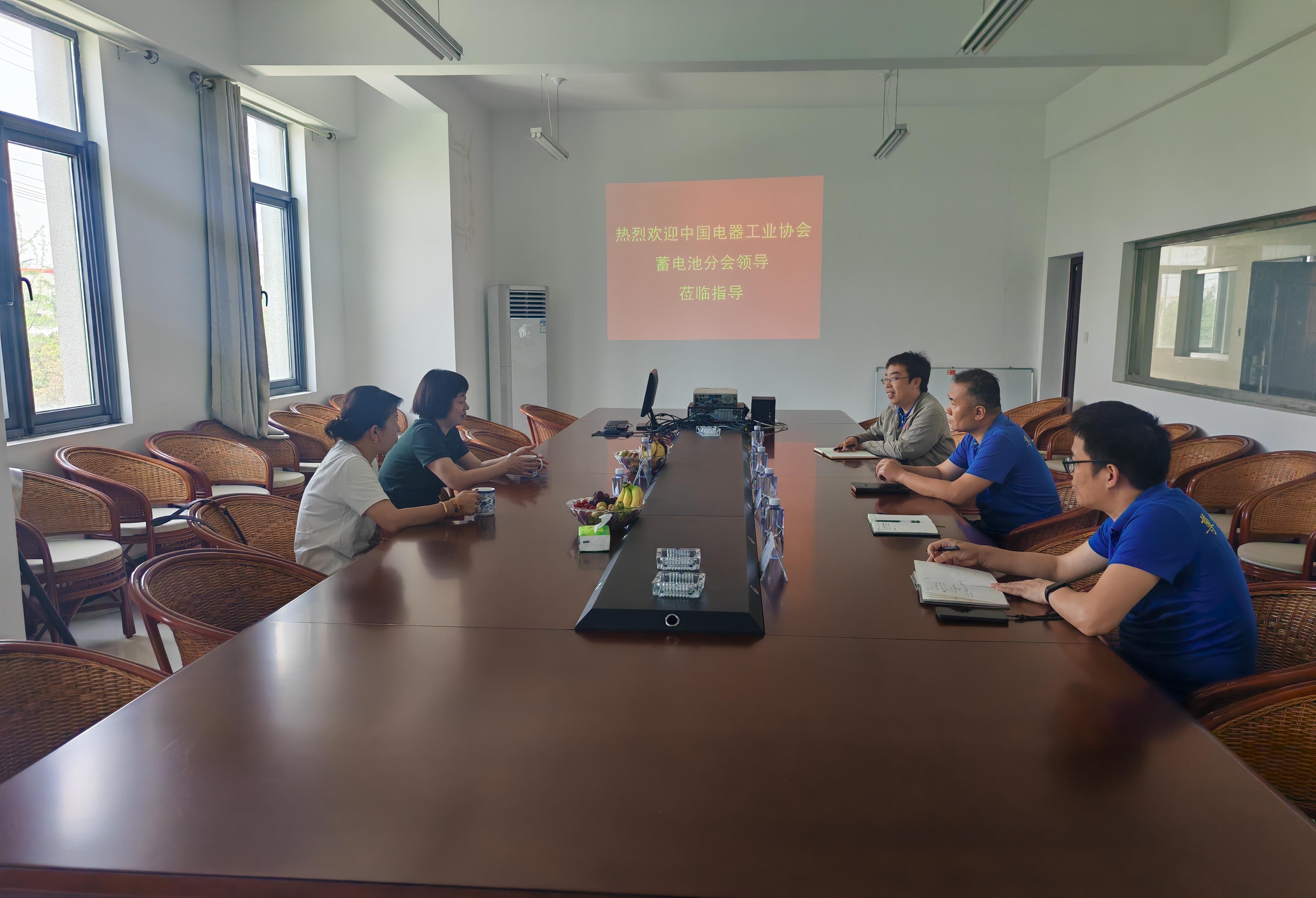 中国电器工业协会蓄电池分会秘书长梁晶晶、唐哲一行莅临公司调研